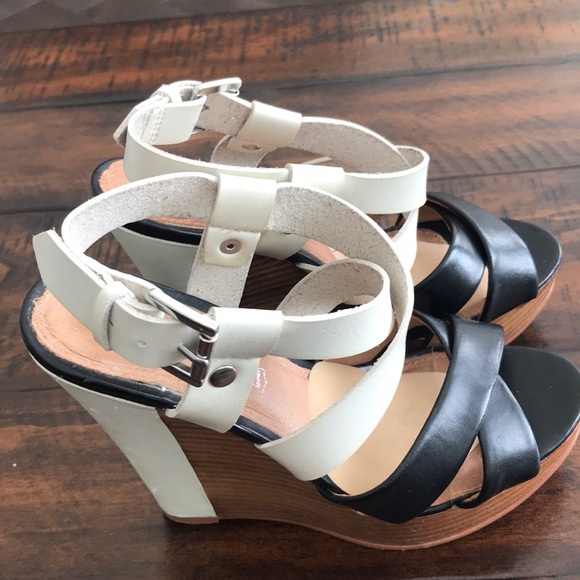 Aldo | Shoes | Aldo Black And White Wedges | Poshmark